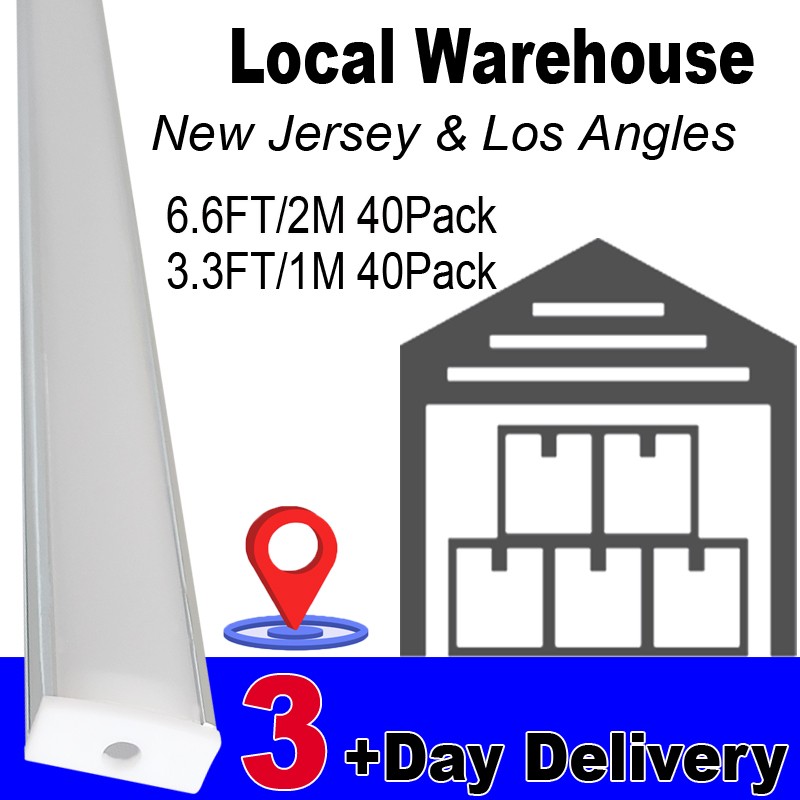 1M LED Aluminium Channel For LED Strip Light U-Shape LED strip cover 40 ...