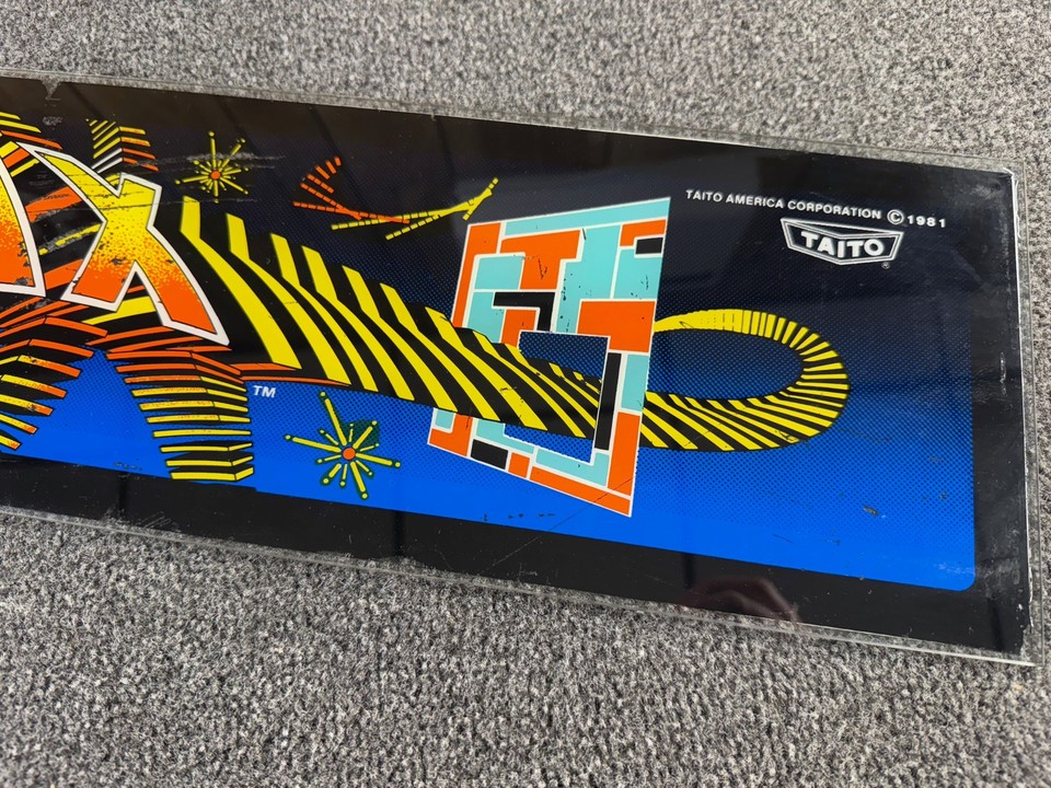 Taito Qix GLASS Arcade Game Machine Backglass Marquee Header Panel ...
