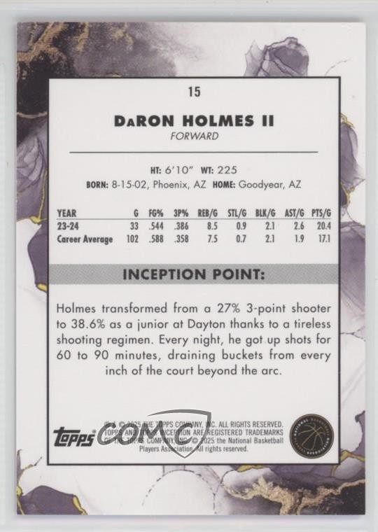 2024-25 Topps Inception Green DaRon Holmes II #15 Rookie RC 0z0v | eBay