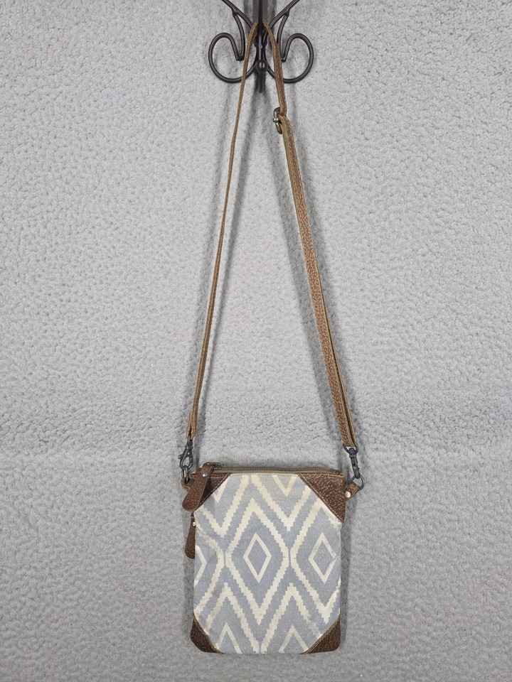 Myra Bag Small Crossbody Purse Canvas With Leather Trim Southwestern ...