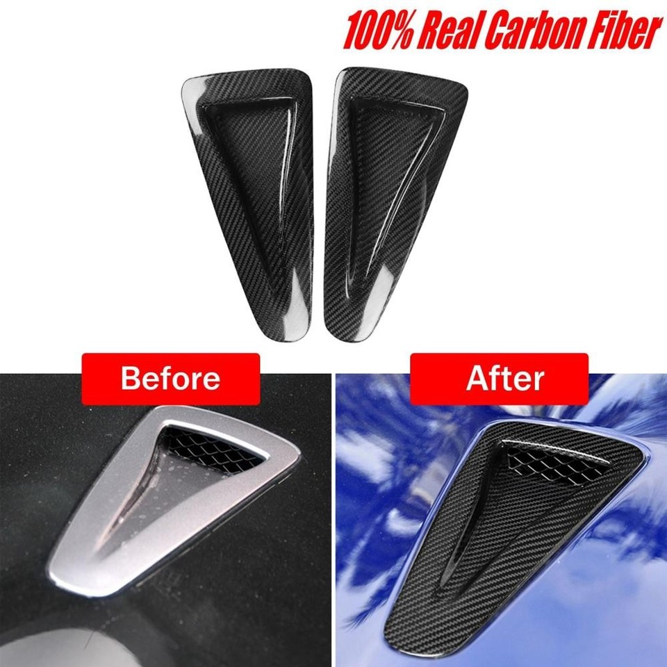 Real Carbon Fiber Front Hood Fender Vent Scoop Cover For Nissan GTR R35 ...
