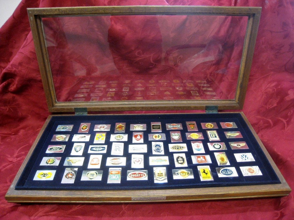 FRANKLIN MINT AUTOMOBILE CAR 50 EMBLEMS STERLING SILVER 24K GOLD PLATED ...