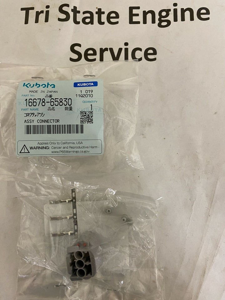 GENUINE KUBOTA ENGINE 3 PIN ALTERNATOR PLUG COUPLER CONNECTOR PART ...