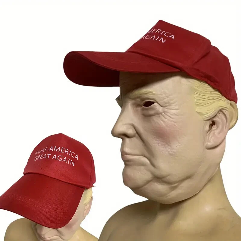 Donald Trump HALLOWEEN Latex Mask Bloody Ear MAGA President Costume ...
