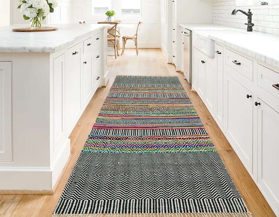 Handwoven Wool Jute Runner Kilim Carpet Hallway Stair Entryway Area ...