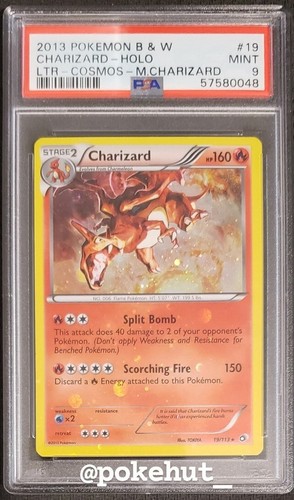 POKEMON PSA MINT CHARIZARD COSMOS HOLO BLEED ERROR 19/113 LEGENDARY ...