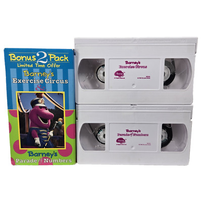 Barney Barney's Exercise Circus Parade Of Numbers VHS 1992 BONUS 2 PACK ...