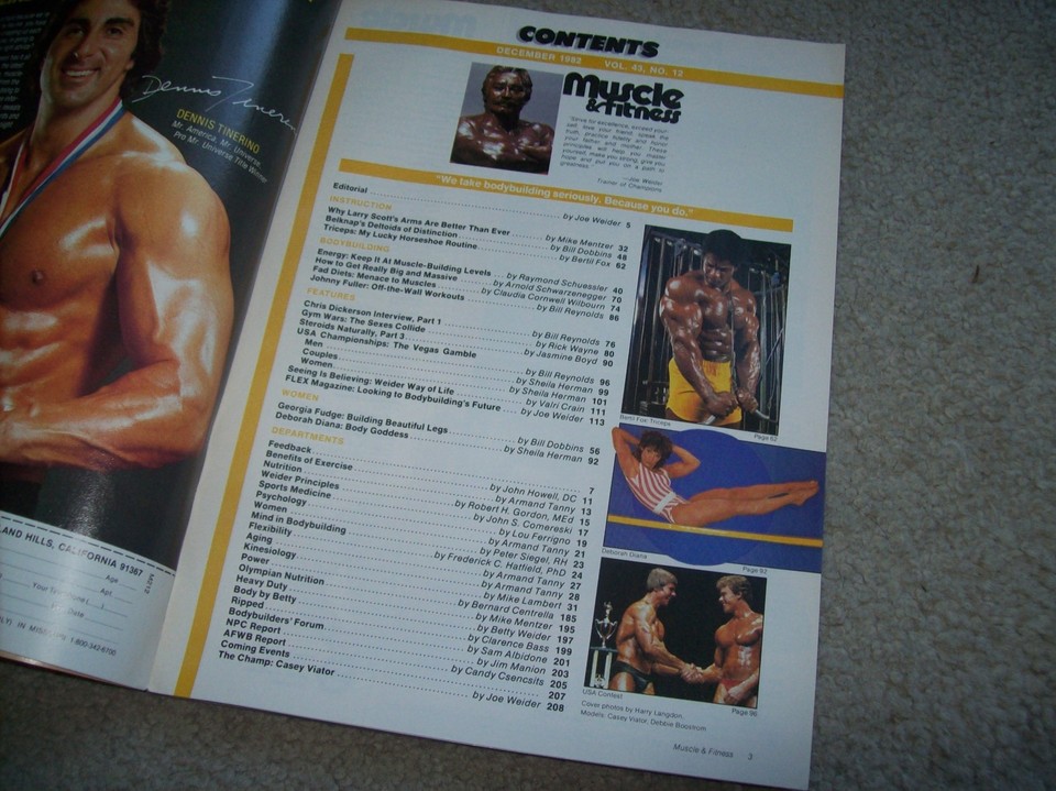 **vtg MUSCLE & FITNESS 12/82 Weider BODYBUILDING CASEY VIATOR Bertil ...