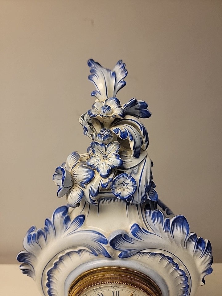 Delft French Faience Mantel Clock | eBay