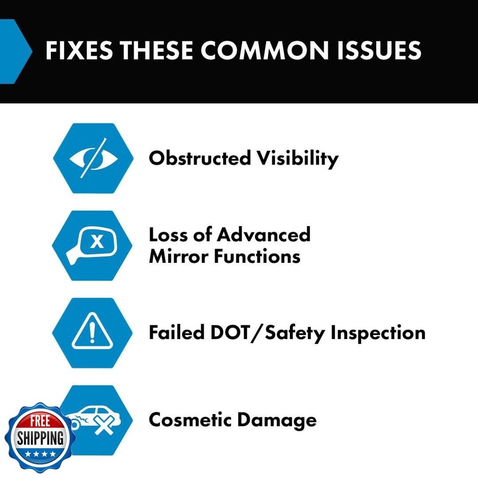 TRQ Driver and Passenger Side Power Mirror Set Smooth Black Paint | eBay