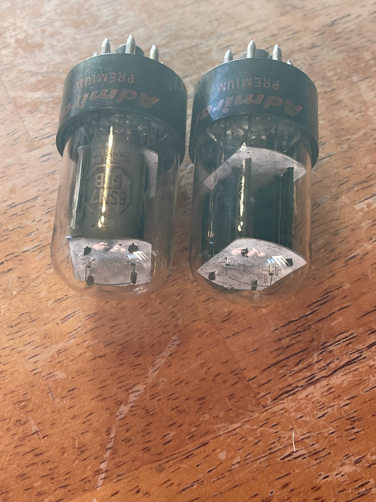 ADMIRAL PREMIUM 6SN7 GTB TUBE GLOW TOP BLACK BASE CHROME SIDED HALO ...