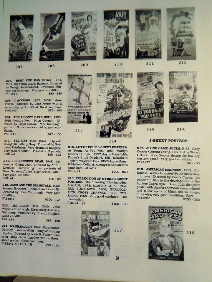 MARILYN MONROE/ BOGIE / JOAN CRAWFORD / MITZI GAYNOR/ (1990 AUCTION ...