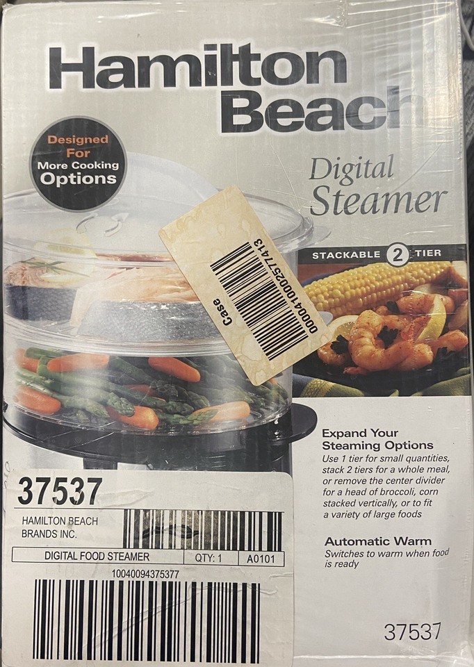 HAMILTON BEACH Digital Steamer Compact Electric Vegetable Cooker Rice ...