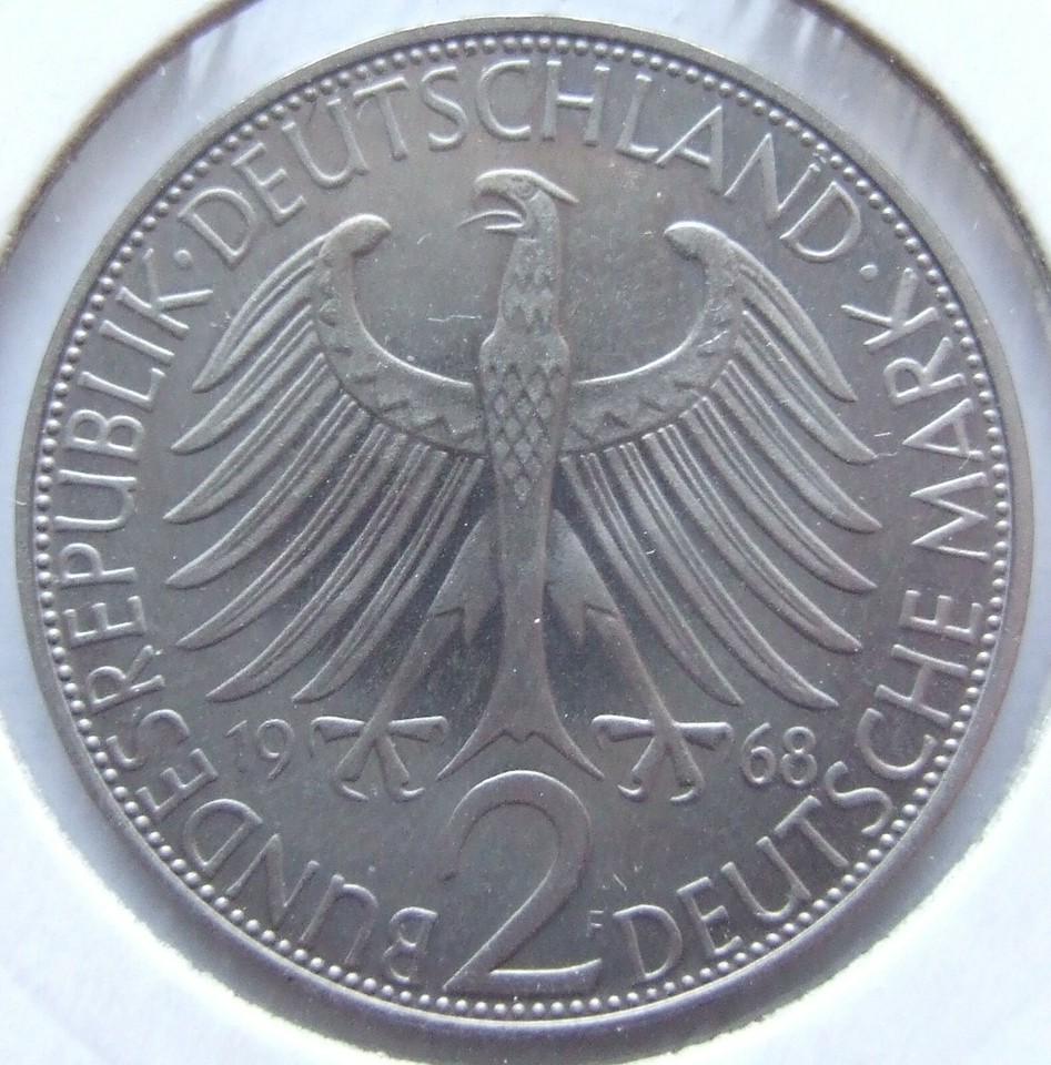 Coin BRD Max Planck 2 German Mark 1968 F in Proof | eBay