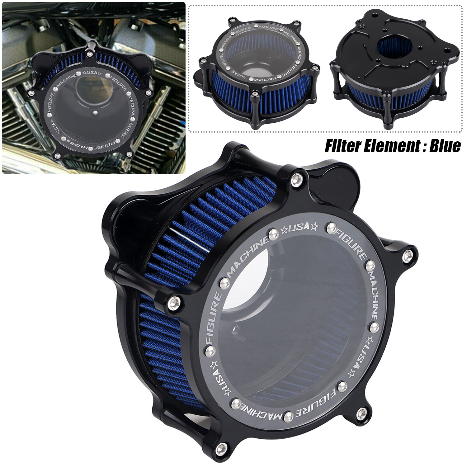 Air Cleaner Intake Filter For Harley Touring Road Glide Ultra FLTRU ...
