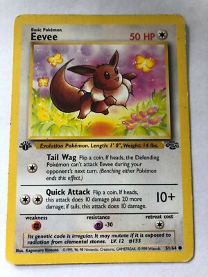 Pokemon Eevee 51/64 First Edition Card | eBay