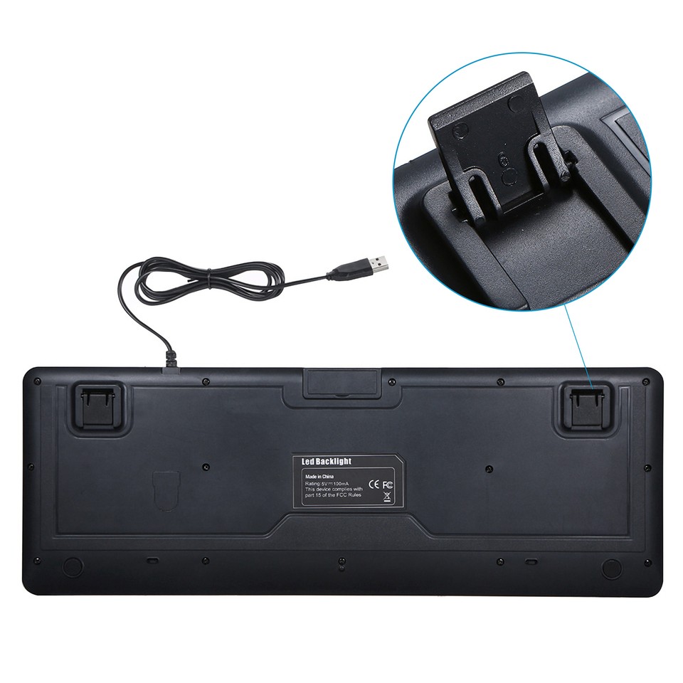 104 Keys Large Print Backlit Keyboard USB Wired Computer Keyboard Full ...