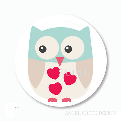 Valentine Hot Pink Hearts Owl Favors Scrapbook Stickers Envelope Seals ...