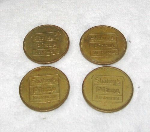 Lot of 4 Vintage SHAKEY'S PIZZA RESTAURANT Game Tokens Coins | eBay