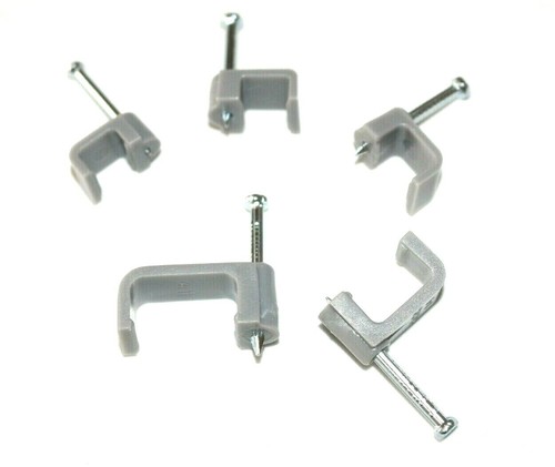 Twin & Earth Flat Cable Clips Grey 1mm 1.5mm 2.5mm 4mm 6mm 10mm T & E ...