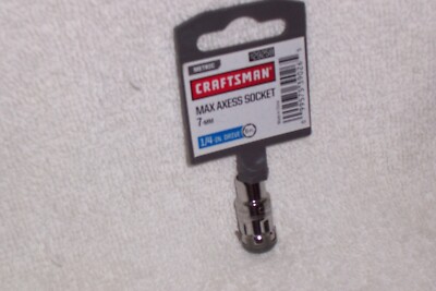 CRAFTSMAN Max Axess 1/4" Drive 7mm 6 Pt. Go-Thru Pass-Through Socket ...