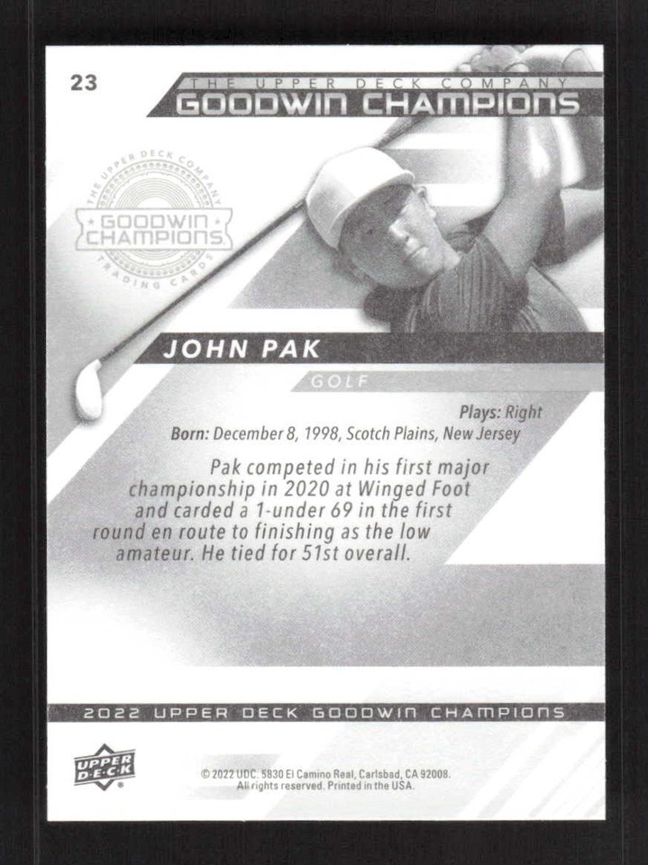 John Pak 2022 Goodwin Champions Golf #23 | eBay