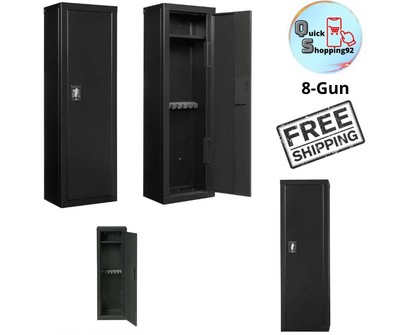 8 Gun Security Cabinet Stack Rifle Safe Storage Locker Shotgun Firearm ...