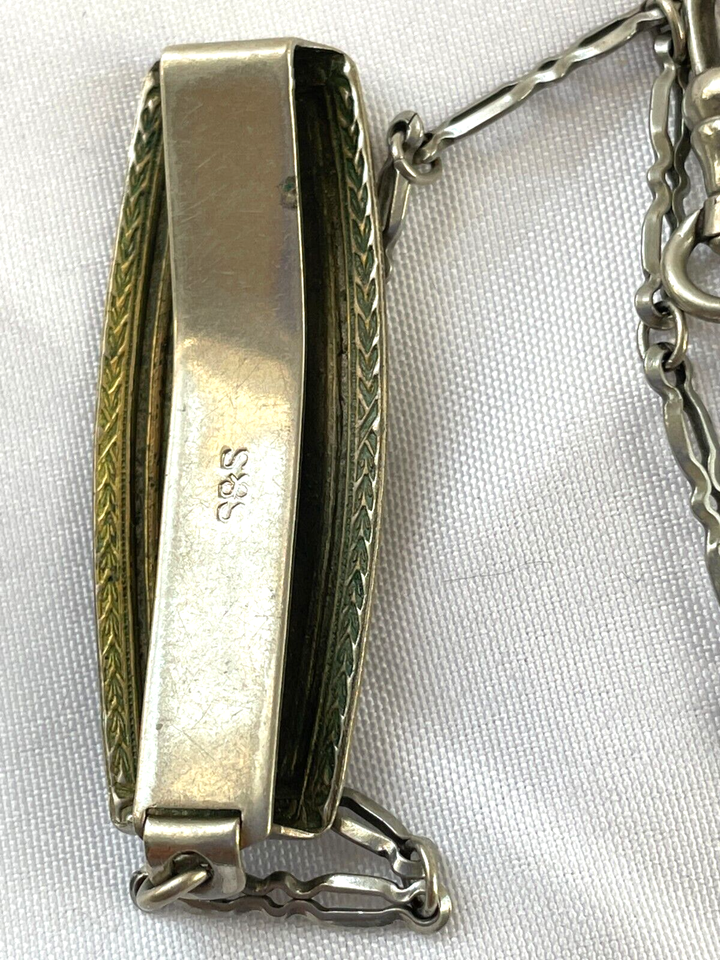 VTG ANTIQUE S & S BRAND SILVER PLATE ART DECO MENS BELT LOOP WATCH ...