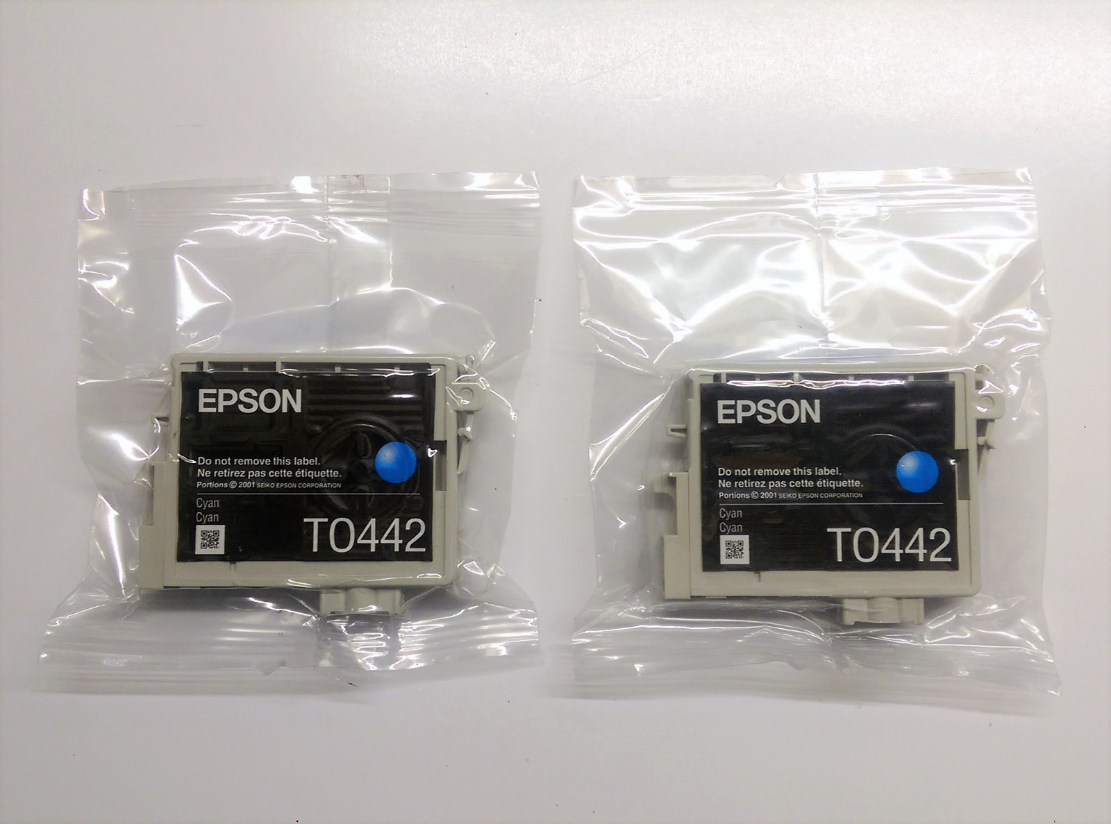 2 x Original Epson T0442 cyan XL C64 C66 C84 C86 CX3600 CX3650 CX6400 ...