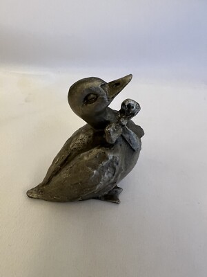Bow Donning Duck Pewter Sculpture ~ By Pacific Northwest Sculptor ...