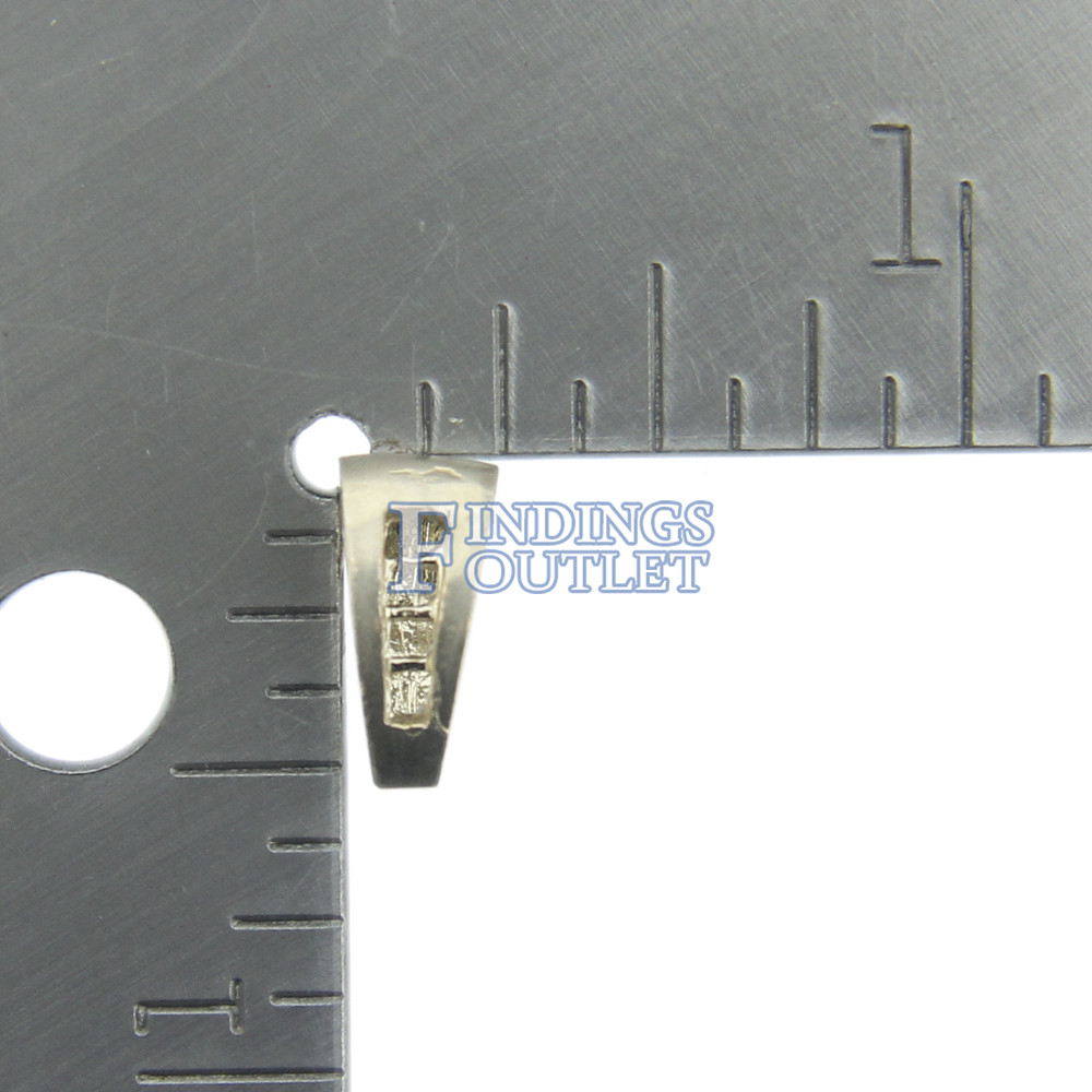 14k White Gold Channel Setting Pendant Bail Jewelry Findings For Chain ...