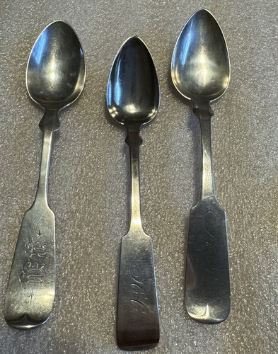 3 Pure Coin Silver Spoons 54.86 Grams Monogrammed Estate Find | eBay