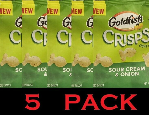 5x Pepperidge Farm Goldfish Light & Airy Crisps SOUR CREAM & ONION 6 ...