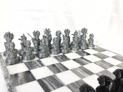 Dragon Ball Z FAN ART Chess Set Goku, Broly, Vegeta Gohan Krillin ...