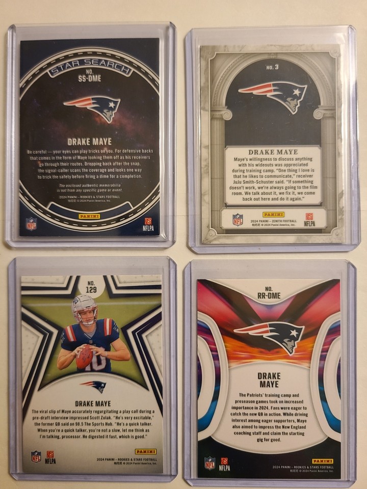 NFL -11 card Rookie lot-Inserts-Base -Drake Maye -JJ Mccarthy- Bo Nix ...