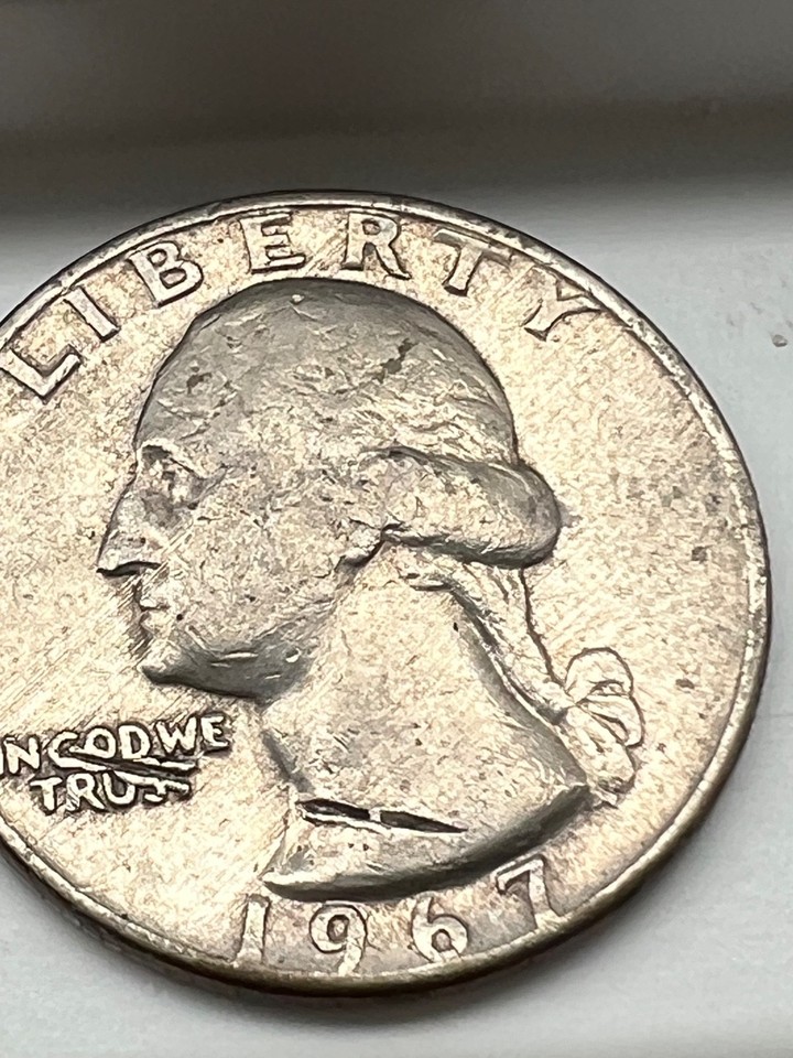 RARE 1967 Washington Quarter No Mint Mark With Strike Marks. | eBay