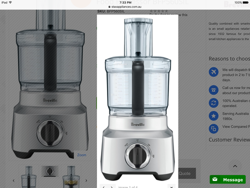 Breville The Kitchen Wizz 8 1.89L Food Processor - Silver for sale ...