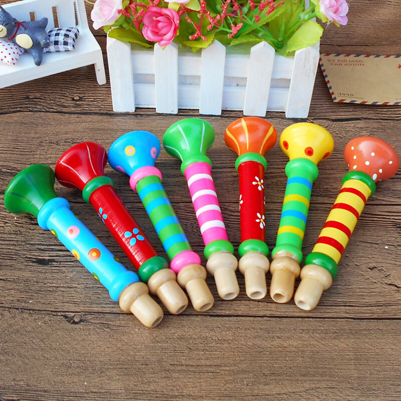 Wooden Trumpet Children Toy Horn Whistle Musical Instrument For Kids ...