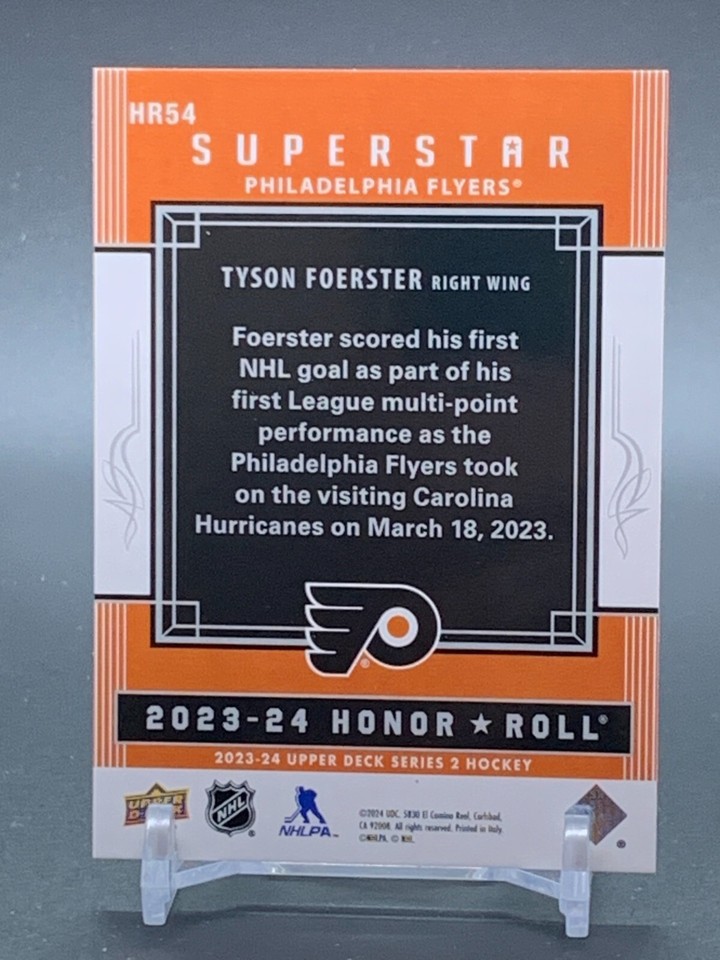 2023-24 Upper Deck Series 2 Superstar Honor Roll HR54 TYSON FOERSTER | eBay