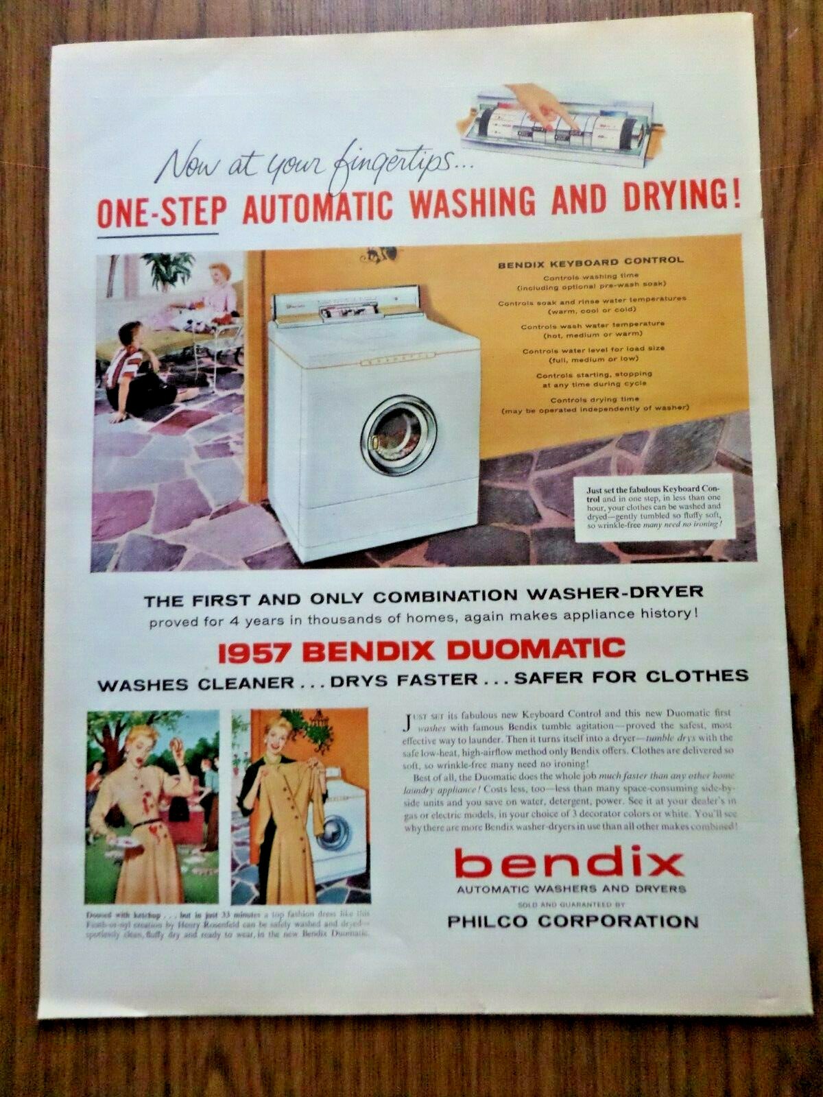 1956 Bendix Automatic Washing & Drying Ad Duomatic | eBay