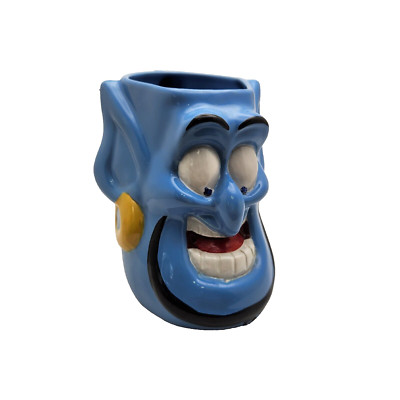 Disney Genie Cup Mug Aladdin Large 3-D Ceramic 5.5" Robin Williams Blue ...