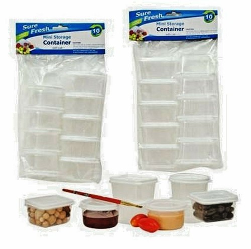 Mini Storage Containers with Lids Sure Fresh Plastic Reusable Round and ...