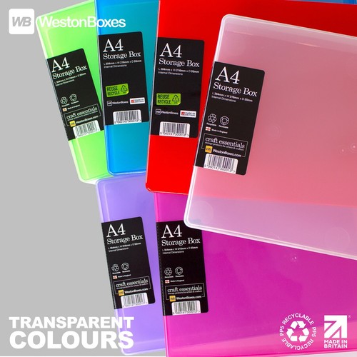 WestonBoxes A4 Craft Storage Boxes for Paper, Card & Stationery, Pack ...