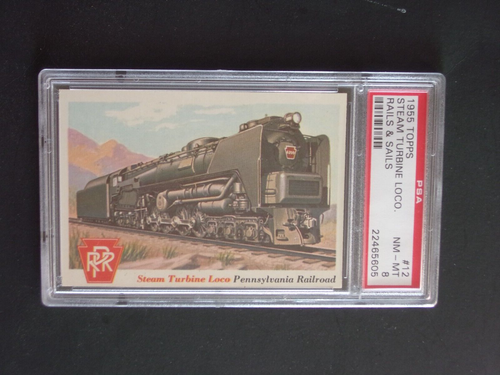 1955 Topps Rails & Sails, Steam Turbine Loco., Card# 12, PSA-8 | eBay