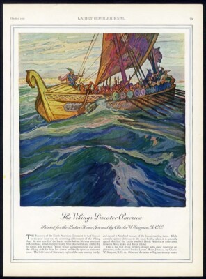 VIKINGS Sailing Ship Discover America by CHARLES W SIMPSON Magazine ...