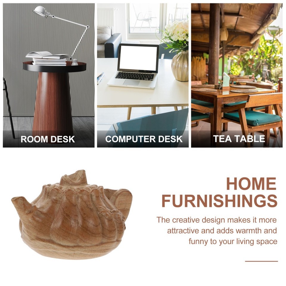 Peach Wood Sculpture Crafts Tea Tray Miniature Teapot Coffee Table ...