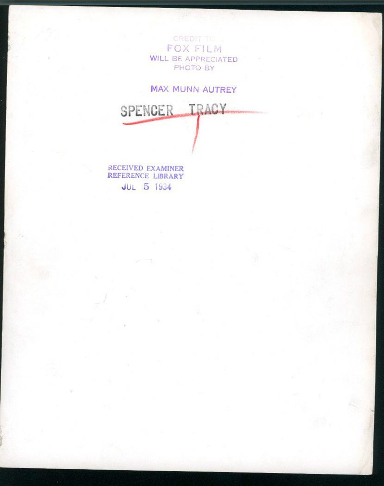 SPENCER TRACY VINTAGE 8X10 PHOTO BY MAX MUNN AUTREY 1934 FOX FILMS ...