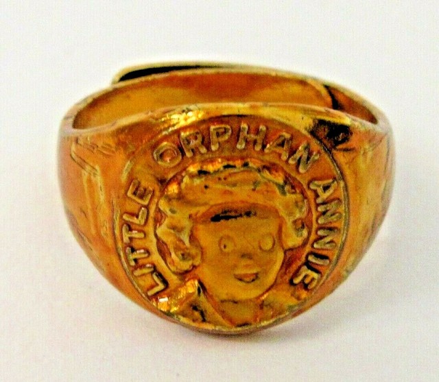 1934 LITTLE ORPHAN ANNIE Portrait Ring Ovaltine Radio Show Premium HI ...