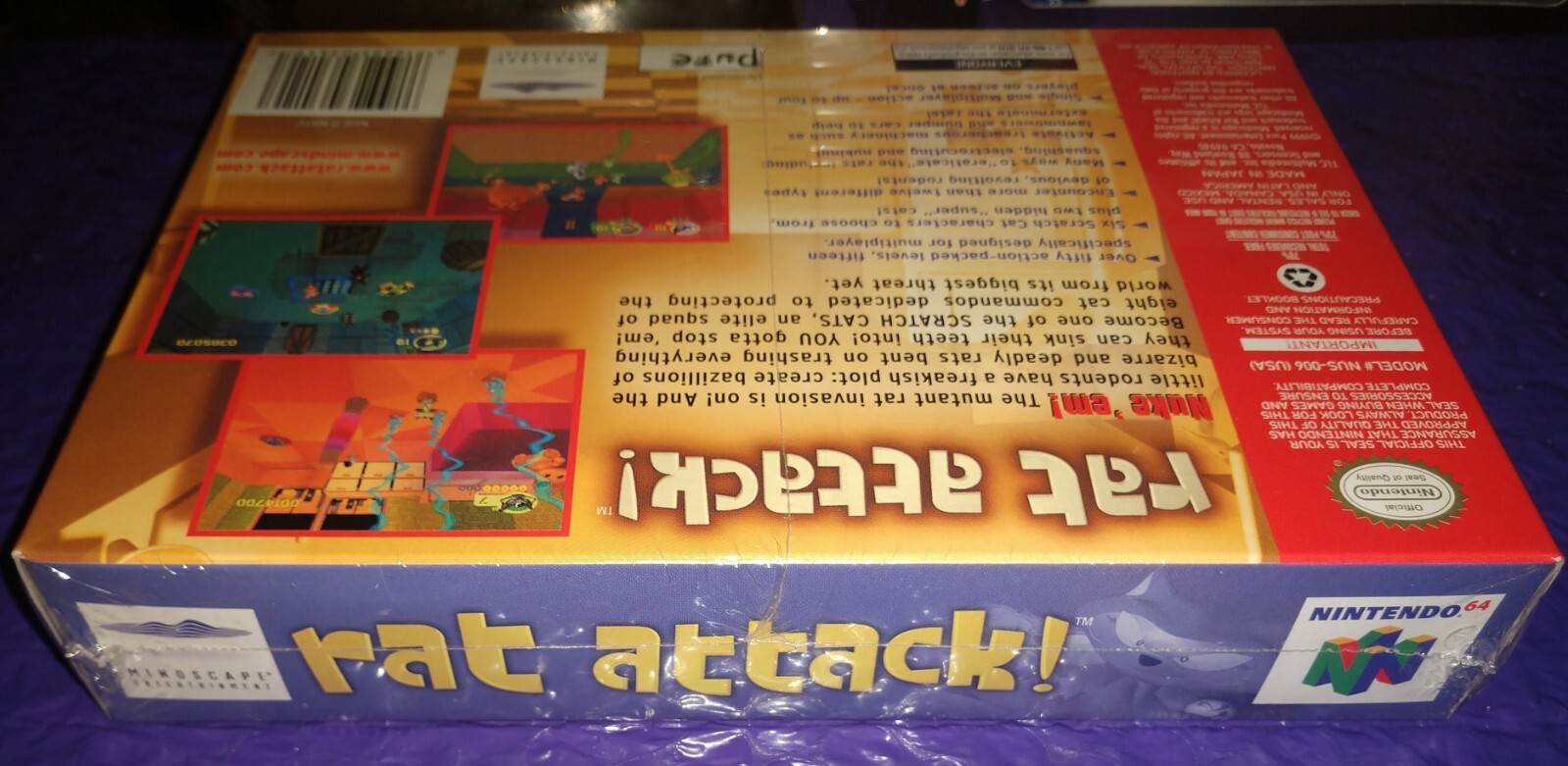 Rat Attack! Brand New Factory Sealed Nintendo 64 N64 Rare CIB ...