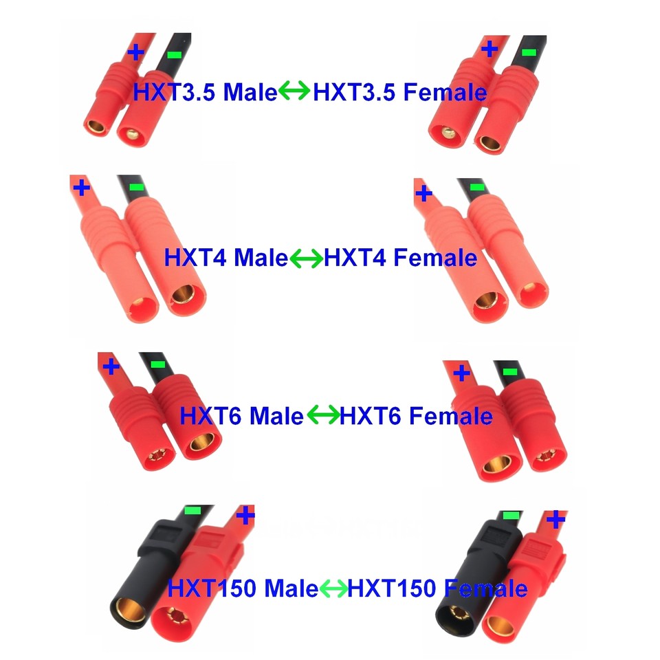 AS150 XT150 Female to HXT 4mm Male No Wires Adapter RC DJI Lipo | eBay